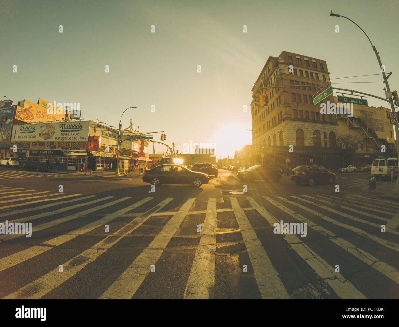 streets of coney island, nyc Stock Photo - Alamy
