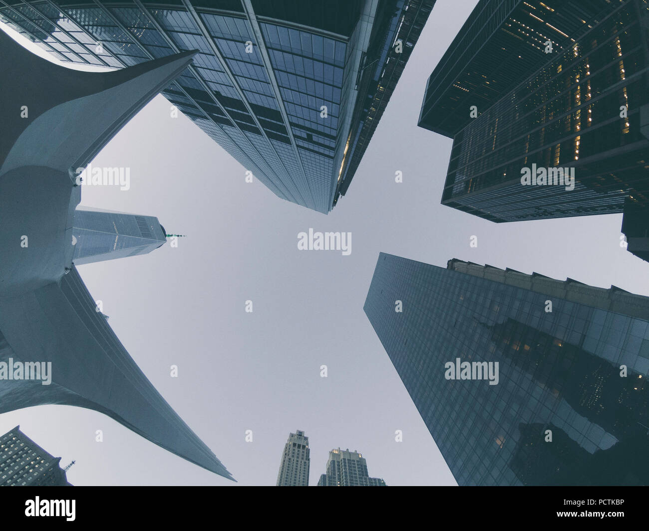 nyc, manhattan buildings, bottom point of view Stock Photo - Alamy