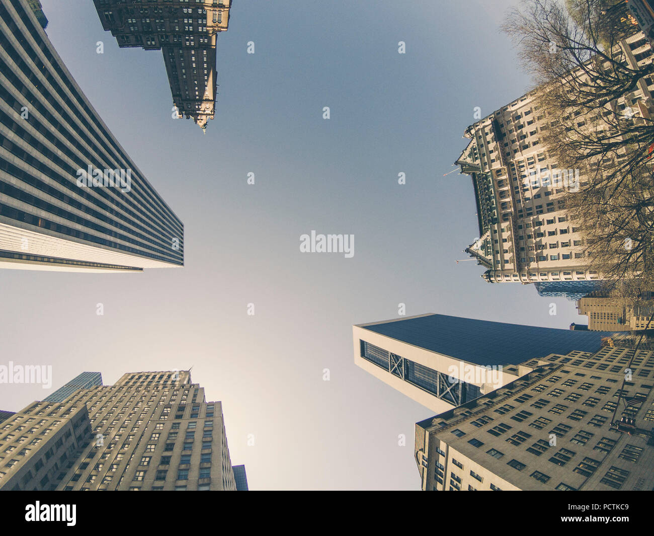 nyc, manhattan buildings, bottom point of view Stock Photo - Alamy