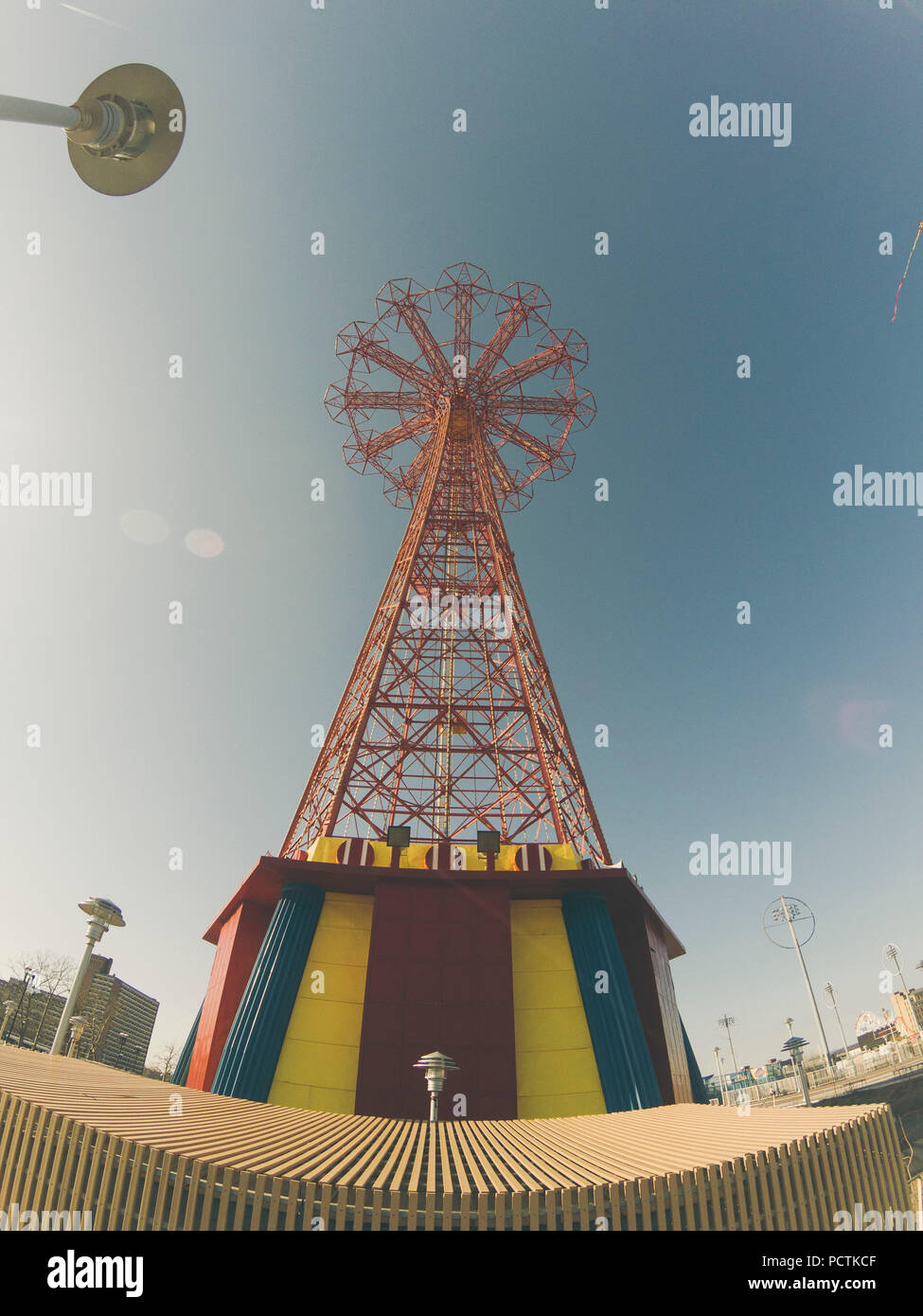 old parachutes ride on coney island, nyc Stock Photo - Alamy