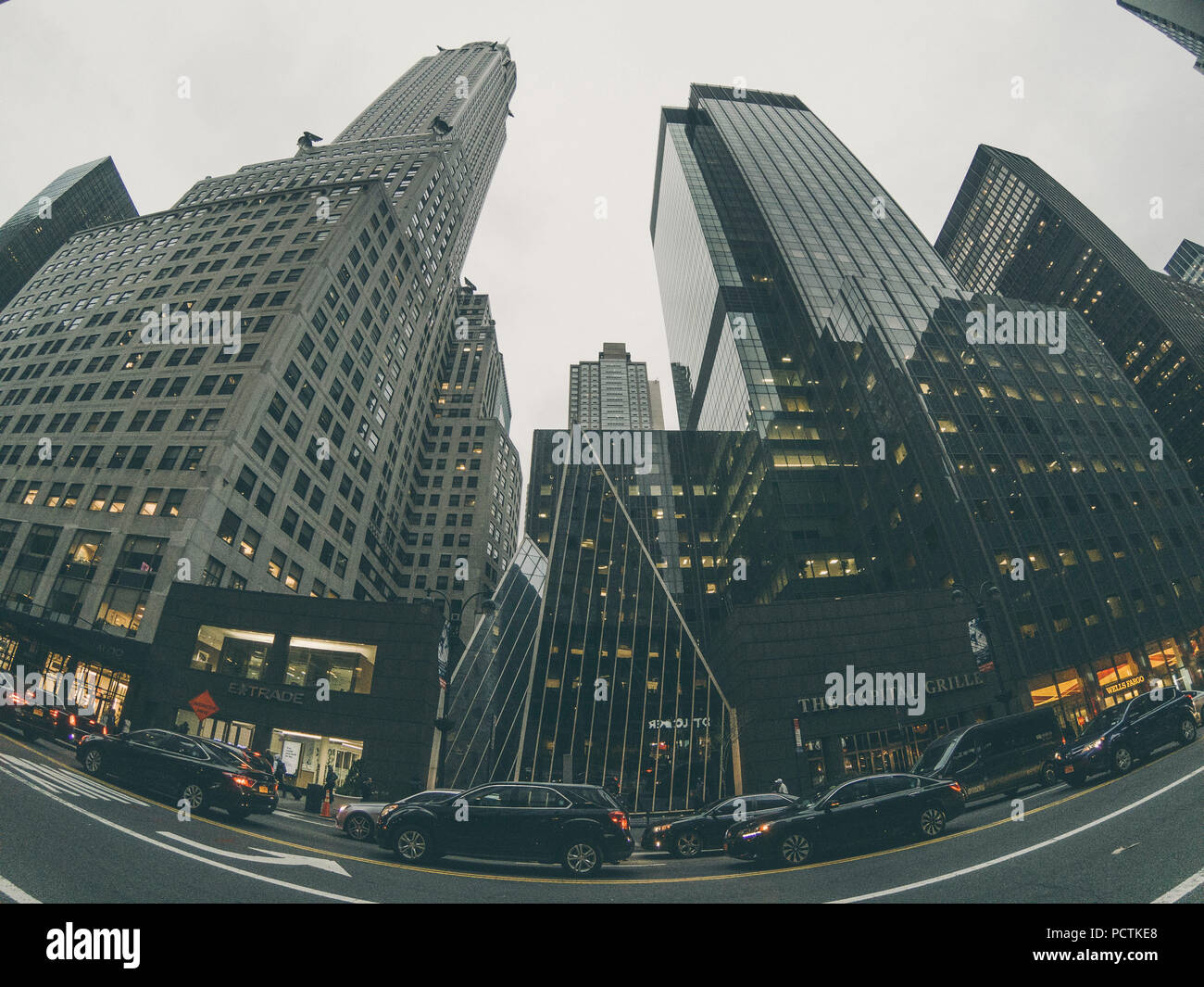 nyc, manhattan buildings, bottom point of view Stock Photo - Alamy