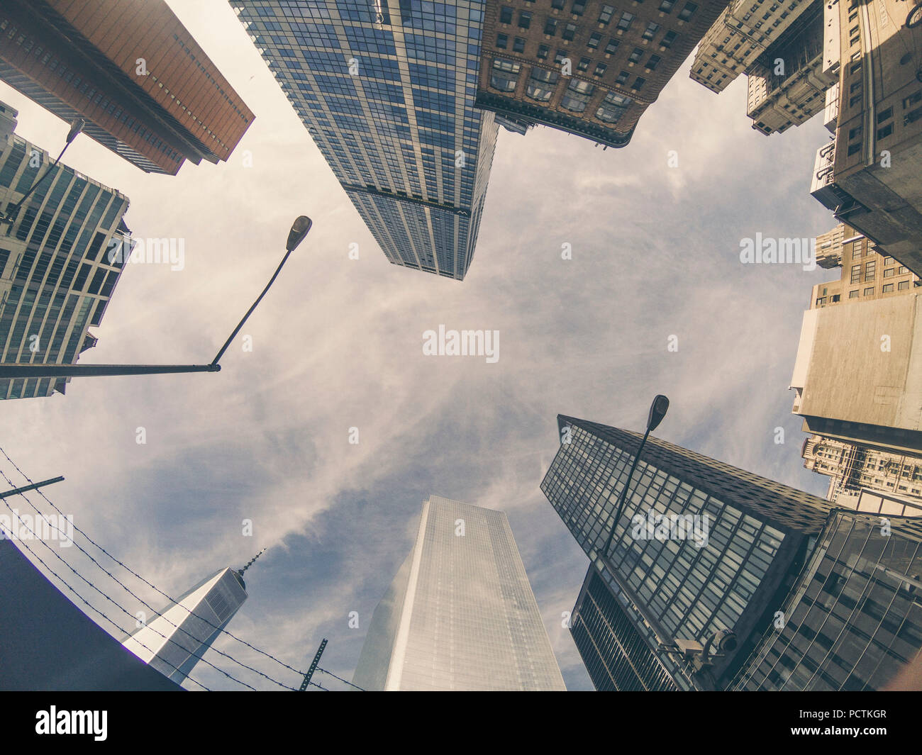 nyc, manhattan buildings, bottom point of view Stock Photo - Alamy