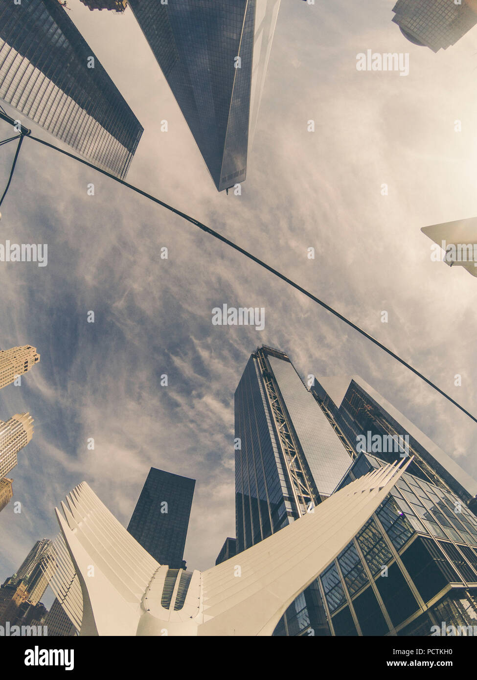 nyc, manhattan buildings, bottom point of view Stock Photo - Alamy