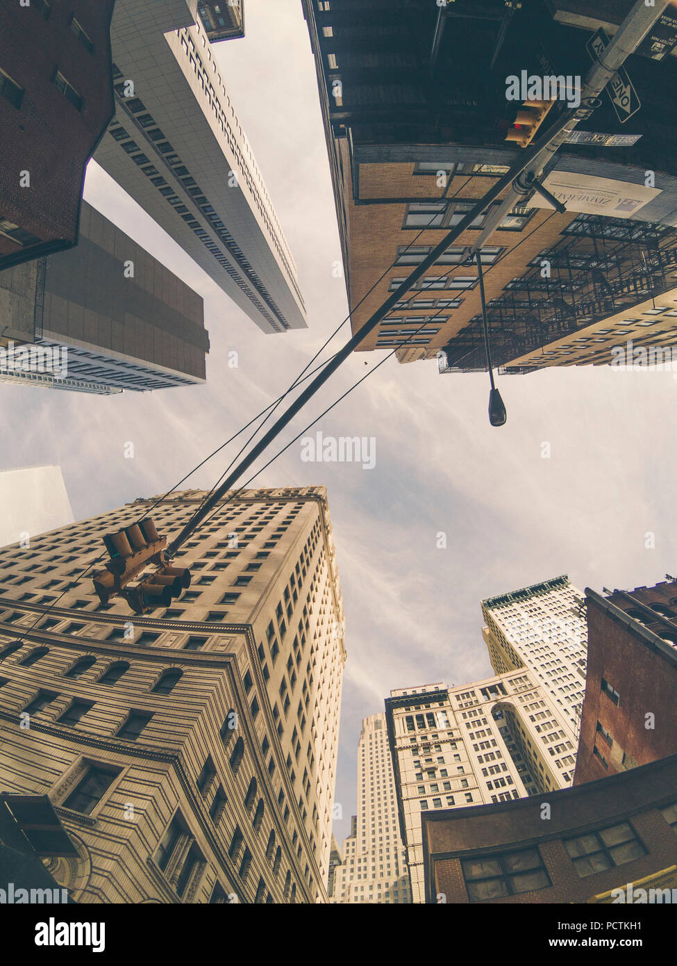 nyc, manhattan buildings, bottom point of view Stock Photo - Alamy
