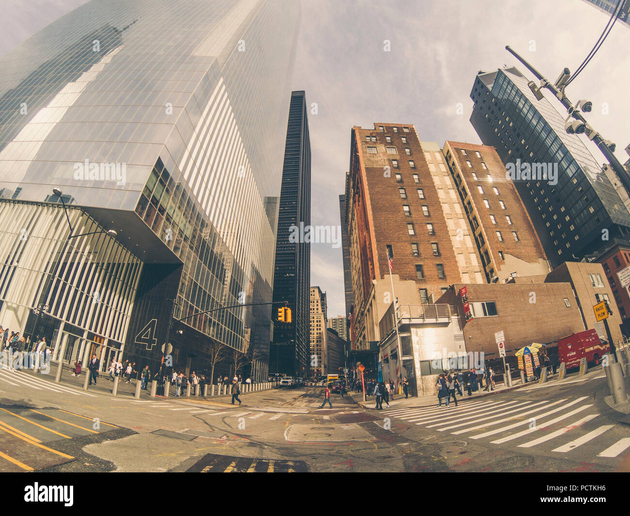 nyc, manhattan buildings, bottom point of view Stock Photo - Alamy