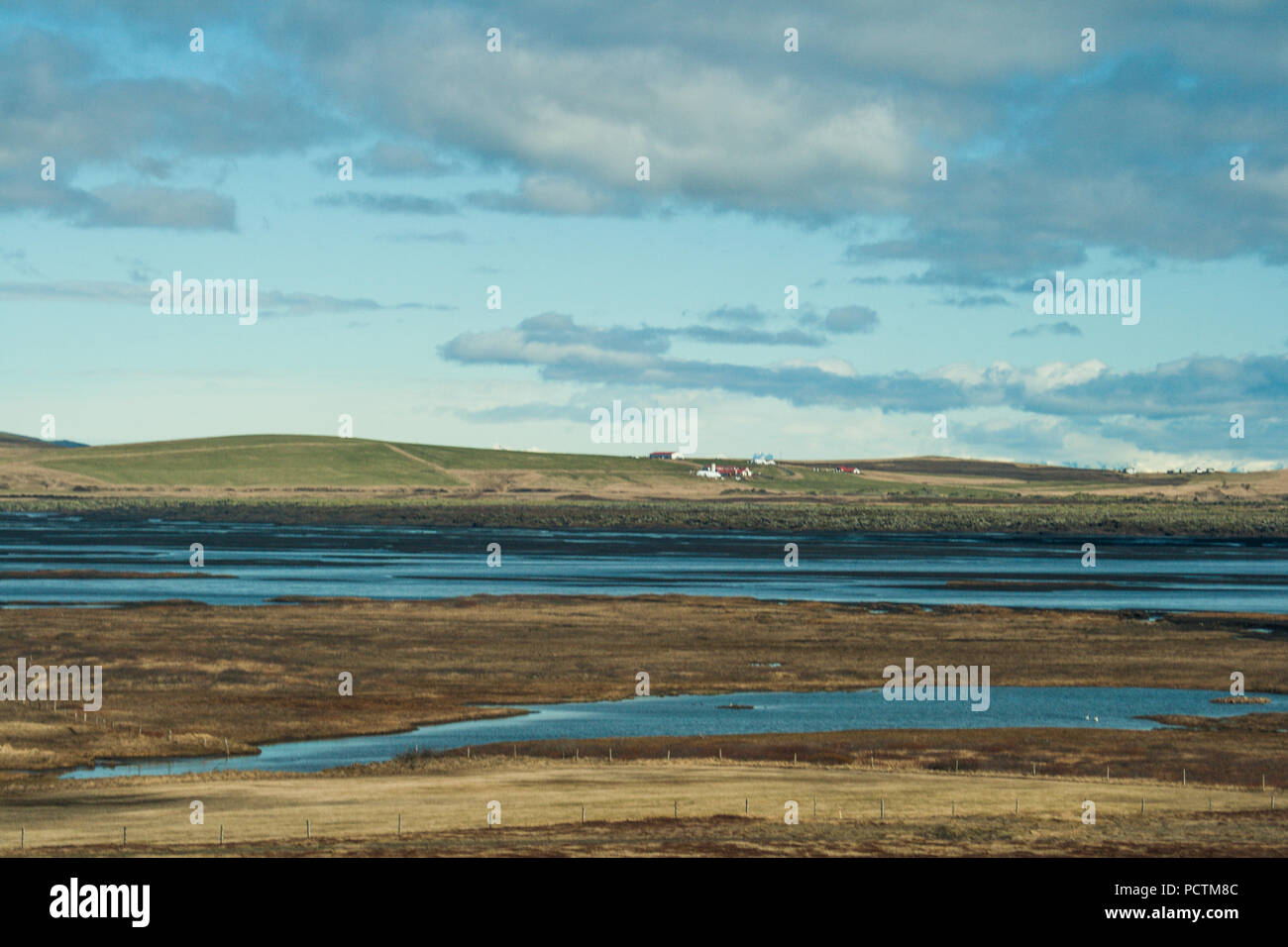 Iceland landscape nature background - volcano mountains, stones, mossy ...