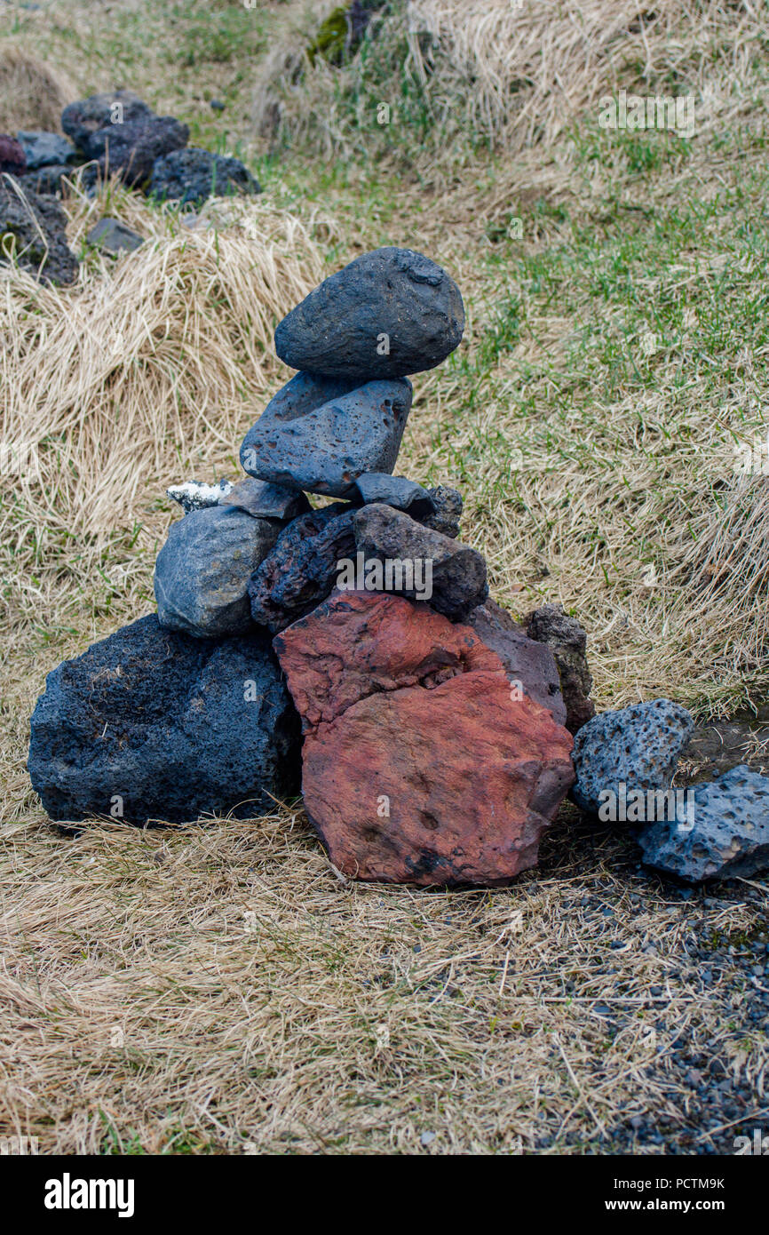 Iceland nature - volcano stones, landscape and moss Stock Photo - Alamy