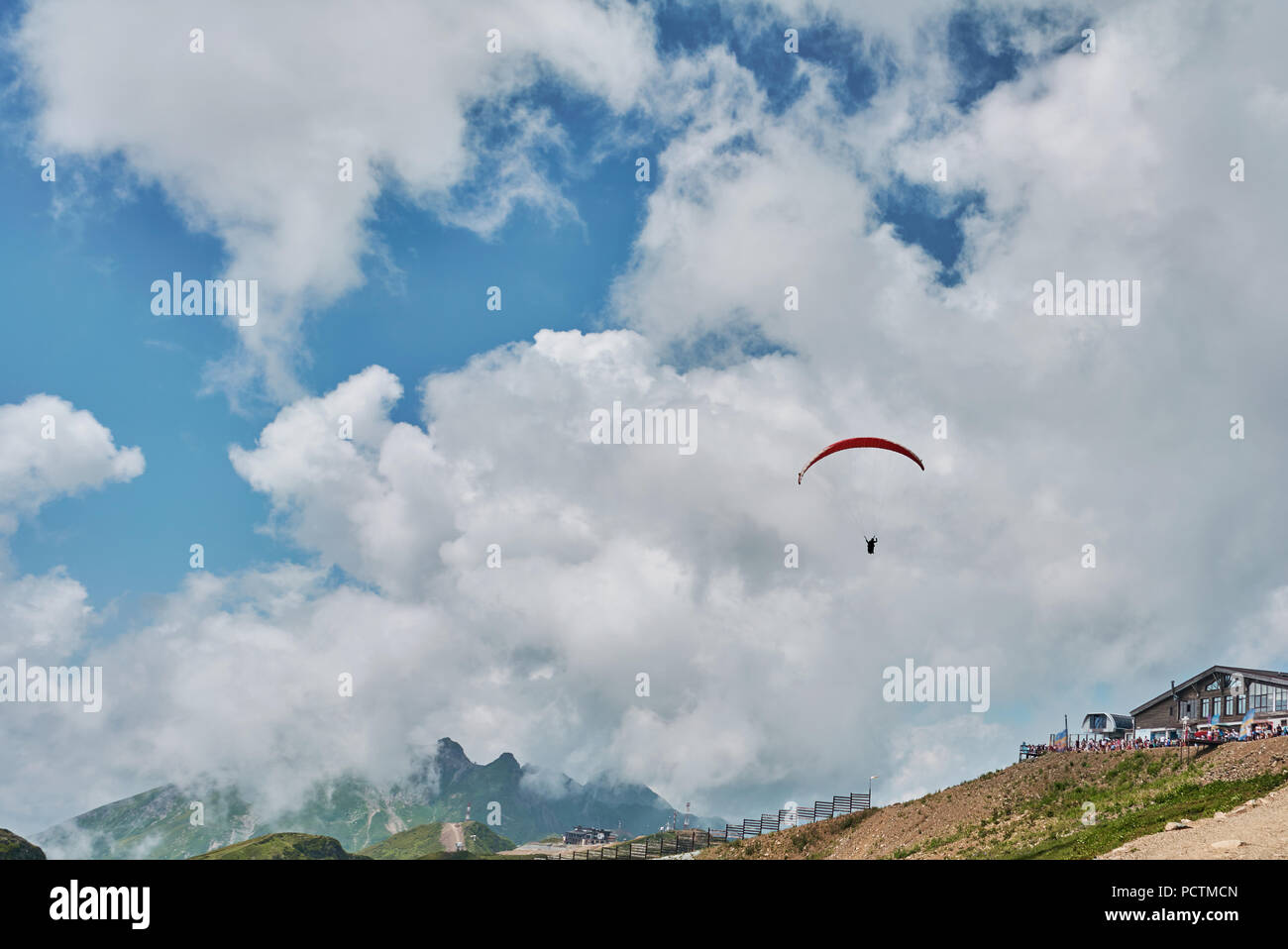 Skydiver flying over water hi-res stock photography and images - Alamy