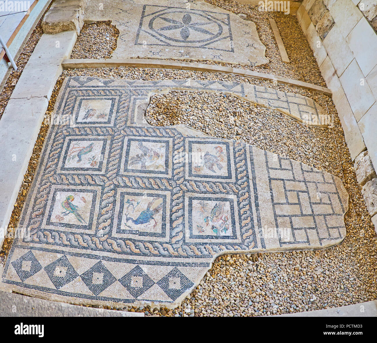 ALEXANDRIA, EGYPT - DECEMBER 18, 2017: The antique Roman Villa of Birds ...
