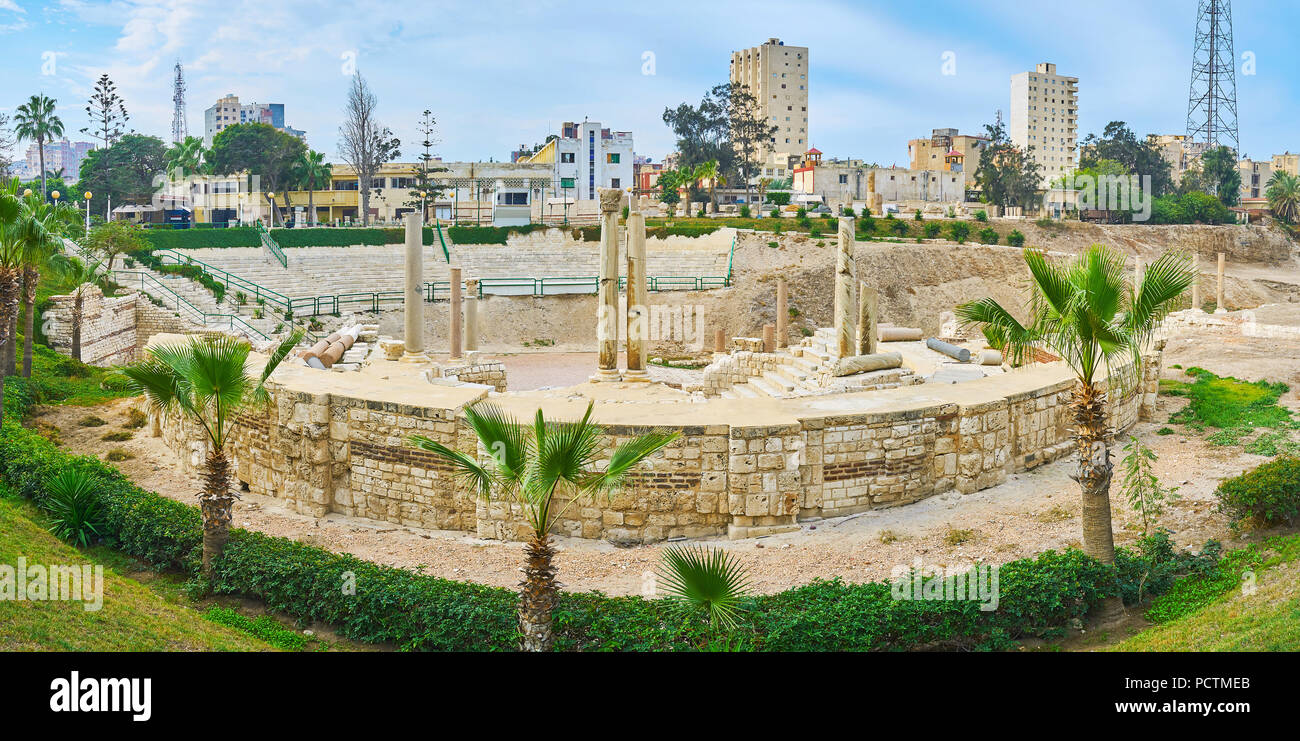 The roman amphitheater at kom el dikka at alexandria hi-res stock ...