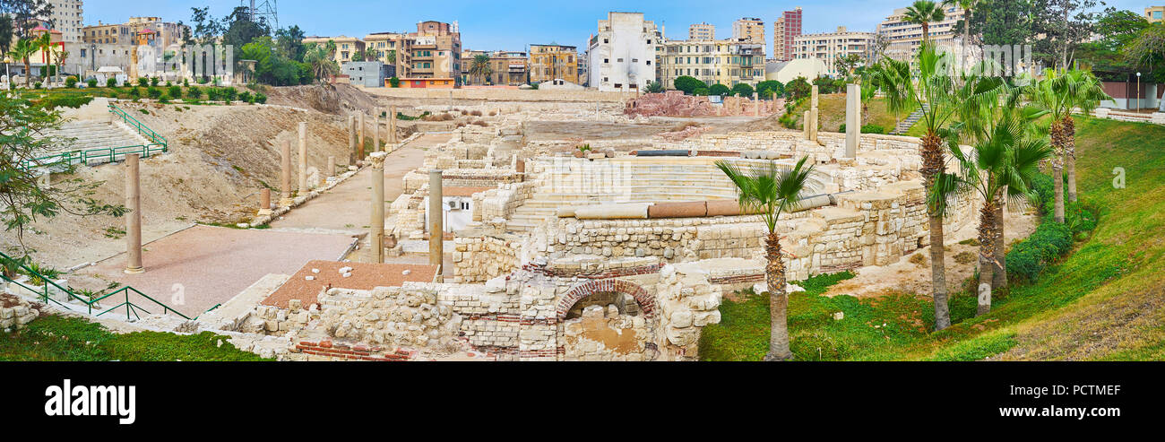 The ruins of Roman amphitheatre are one of main objects of Kom Ad Dikka ...