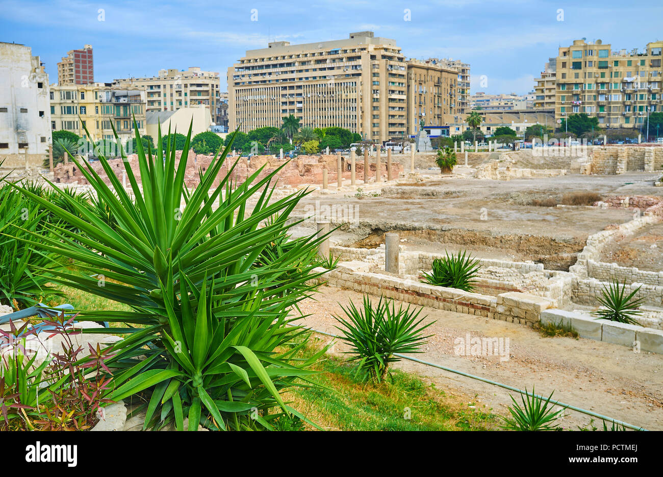 The site of Kom Ad Dikka with preserved antique ruins of Roman ...