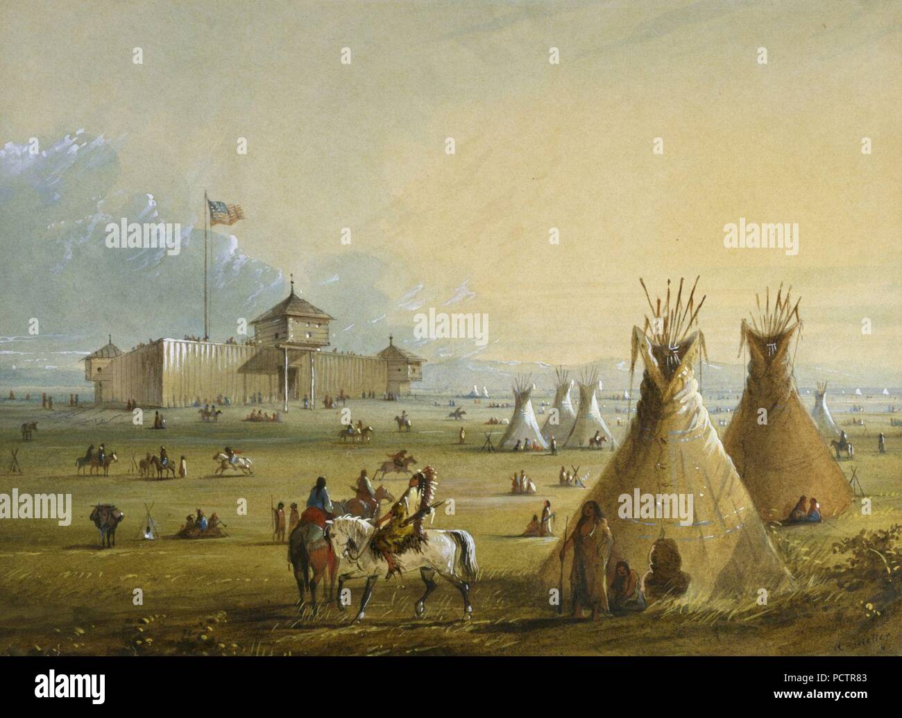 Alfred Jacob Miller - Fort Laramie Stock Photo - Alamy