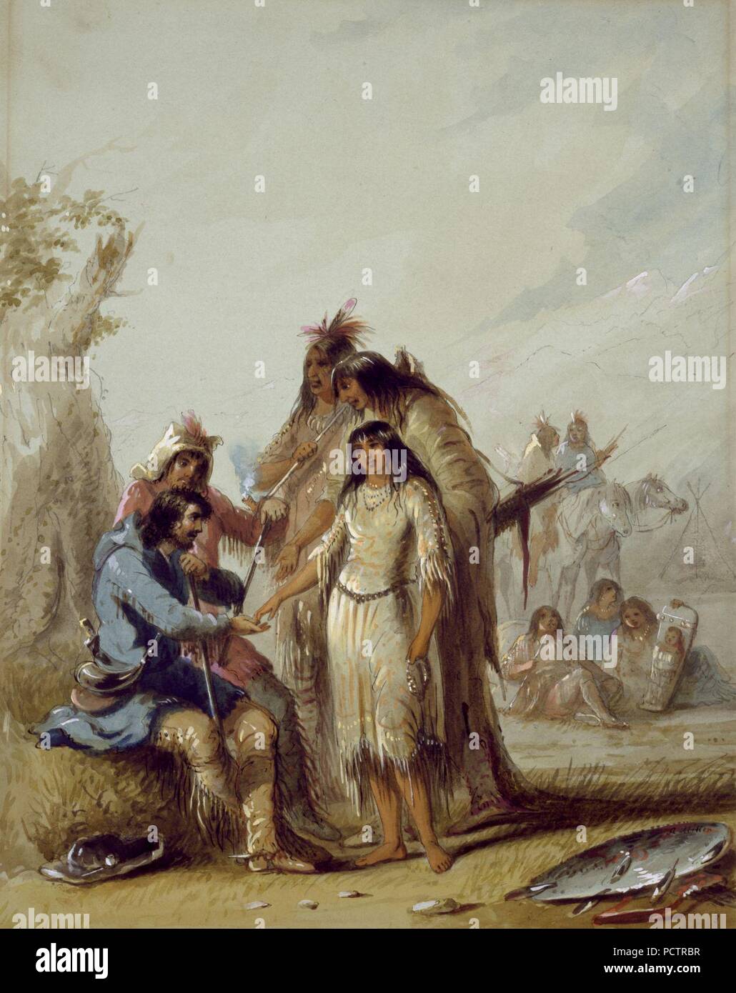 Alfred Jacob Miller - The Trapper's Bride Stock Photo - Alamy