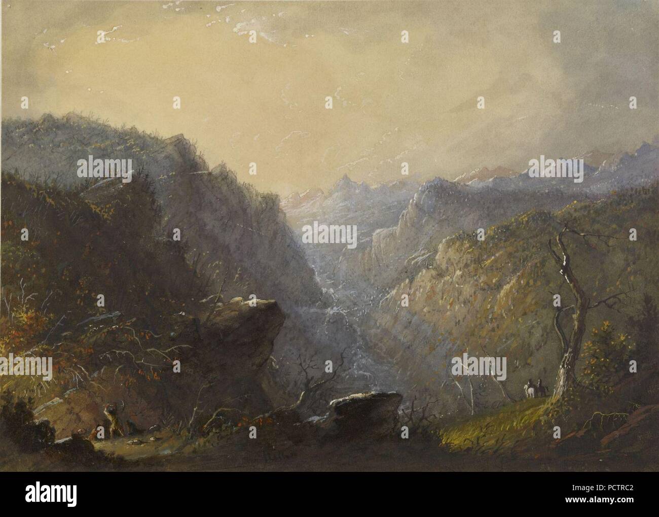 Alfred Jacob Miller - Wild Scenery (Making a Cache Stock Photo - Alamy