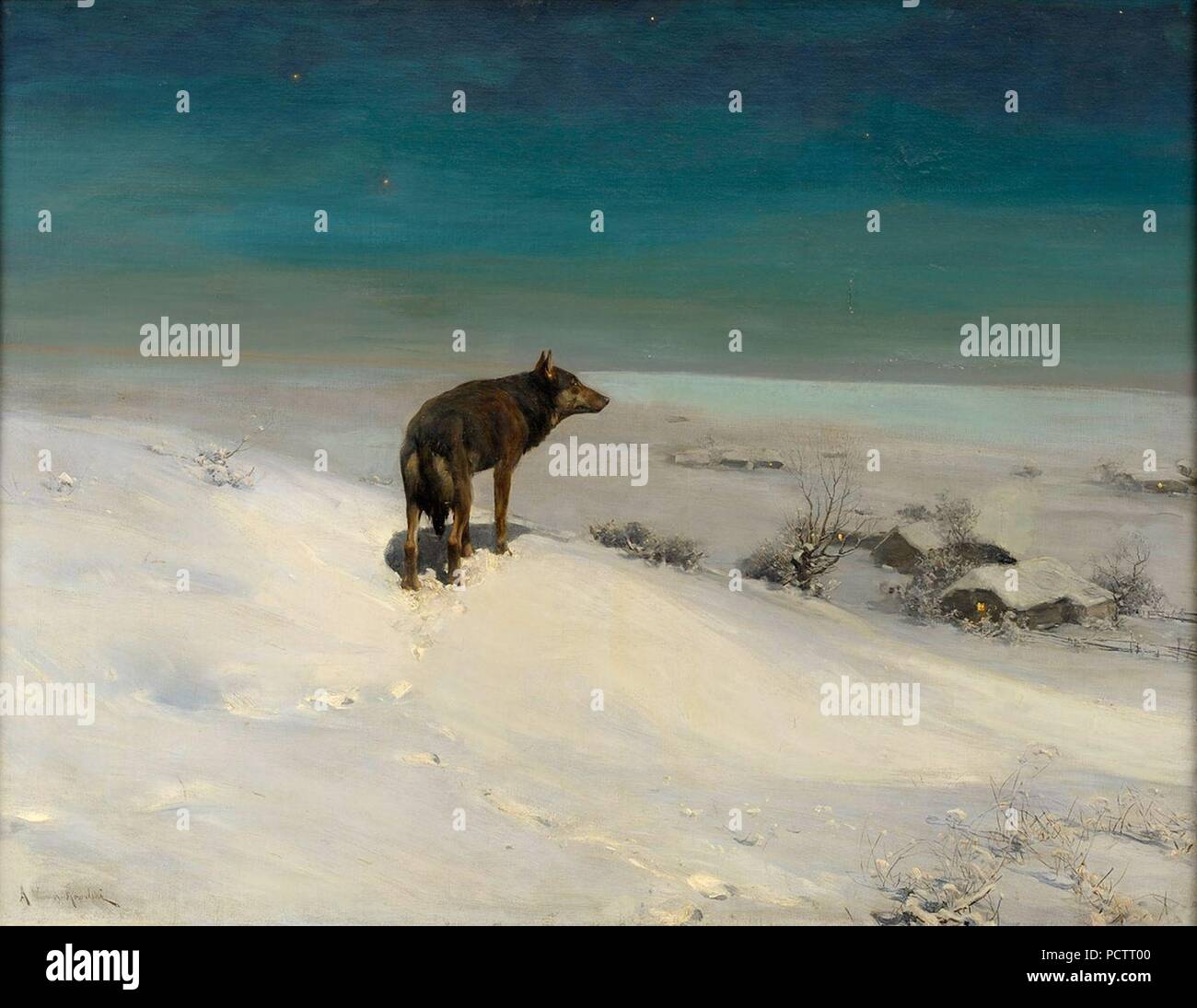 Alfred von Wierusz-Kowalski Der Wolf Stock Photo - Alamy