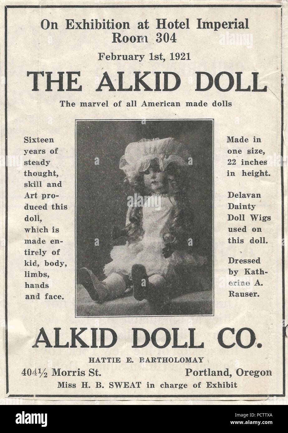 Alkid doll advertisement Stock Photo - Alamy