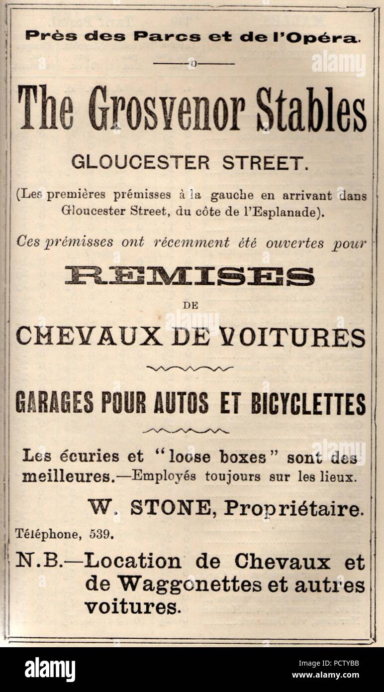 Almanach Nouvelle Chronique de Jersey 1907 Grosvenor Stables Stock ...