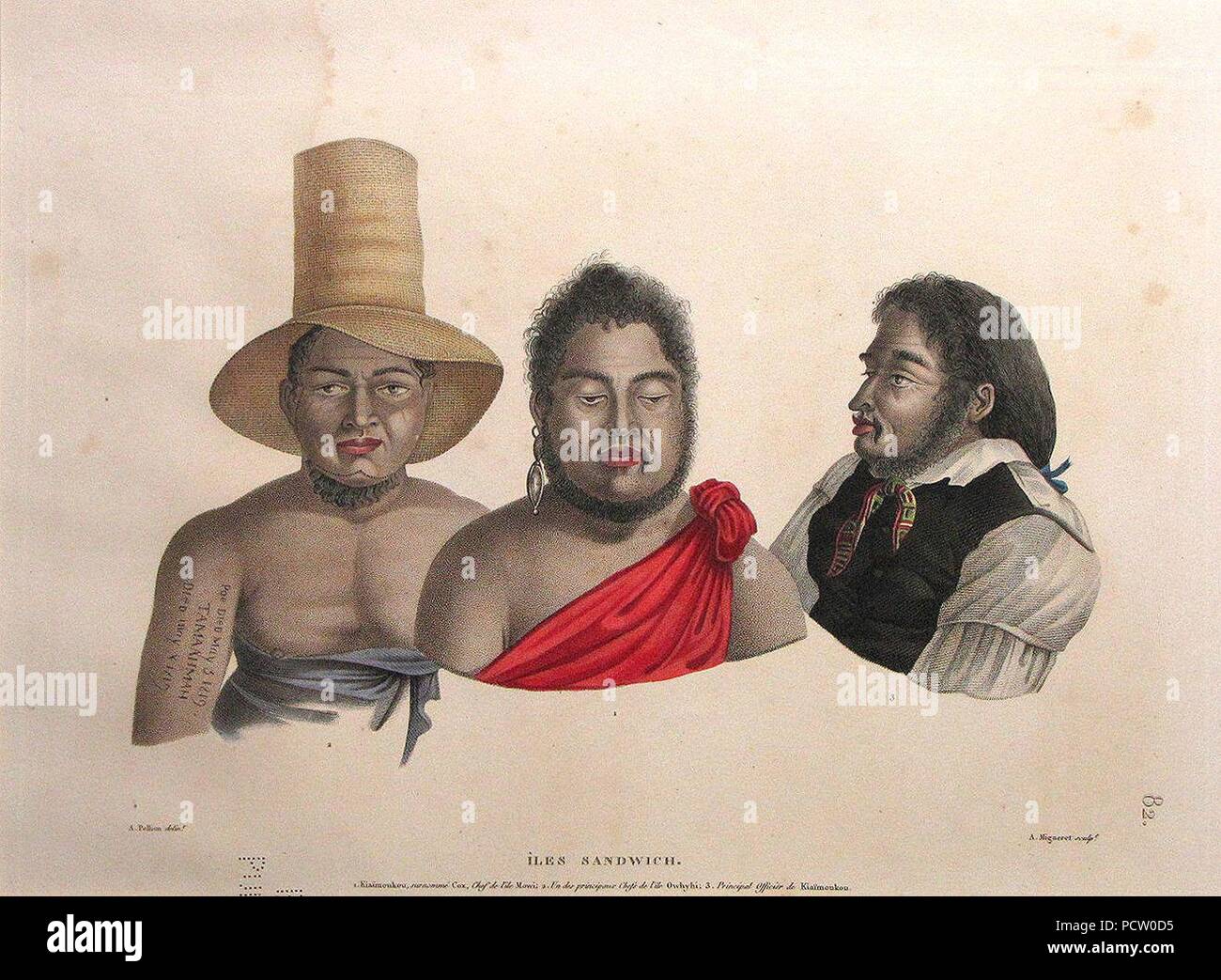 Alphonse Pellion, Îles Sandwich; Kiaimoukou; un des principaux chefs de ...