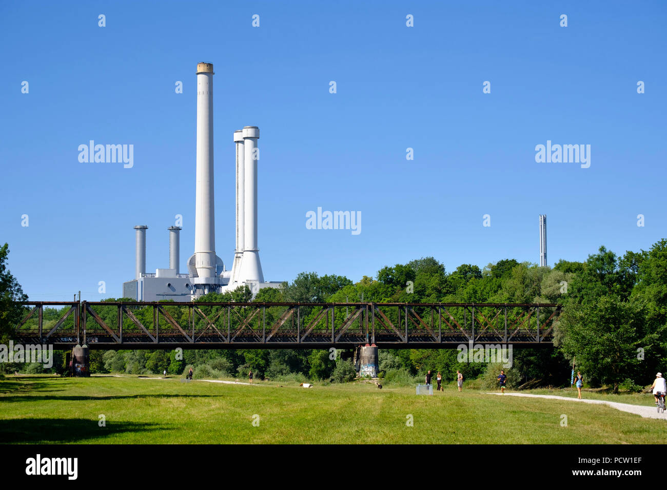 Combined heat and power station Süd and Braunau railway bridge over ...