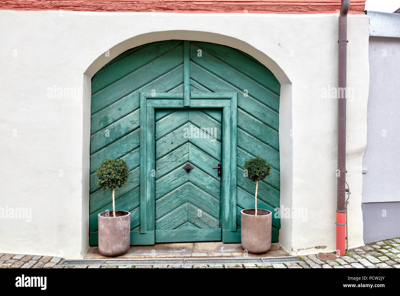 Door, old front door, wooden door, entrance, autumn, Fahr, Franconia ...