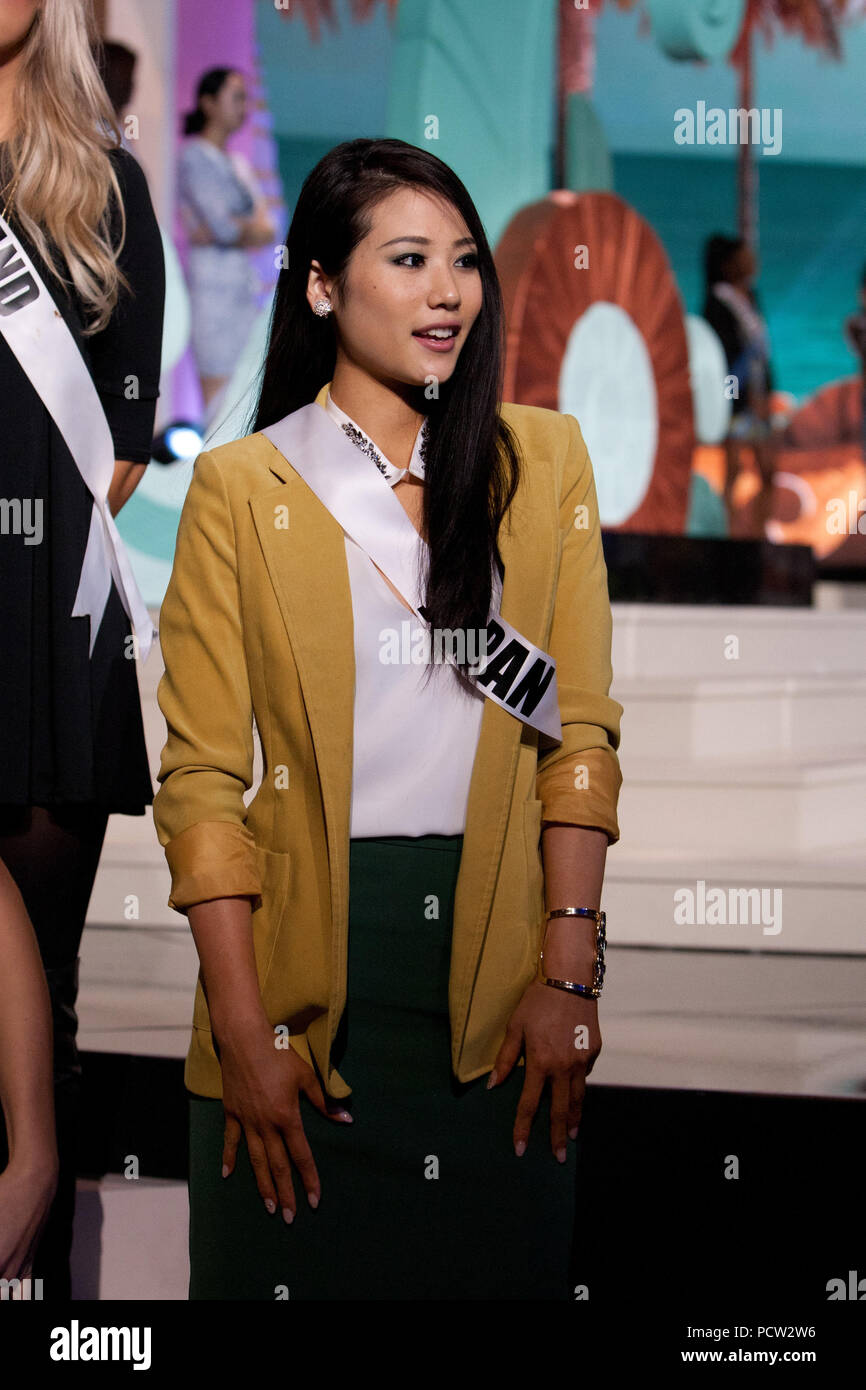 DORAL, FL - JANUARY 23: Keiko Tsuji, Miss Japan 2014, rehearses on ...