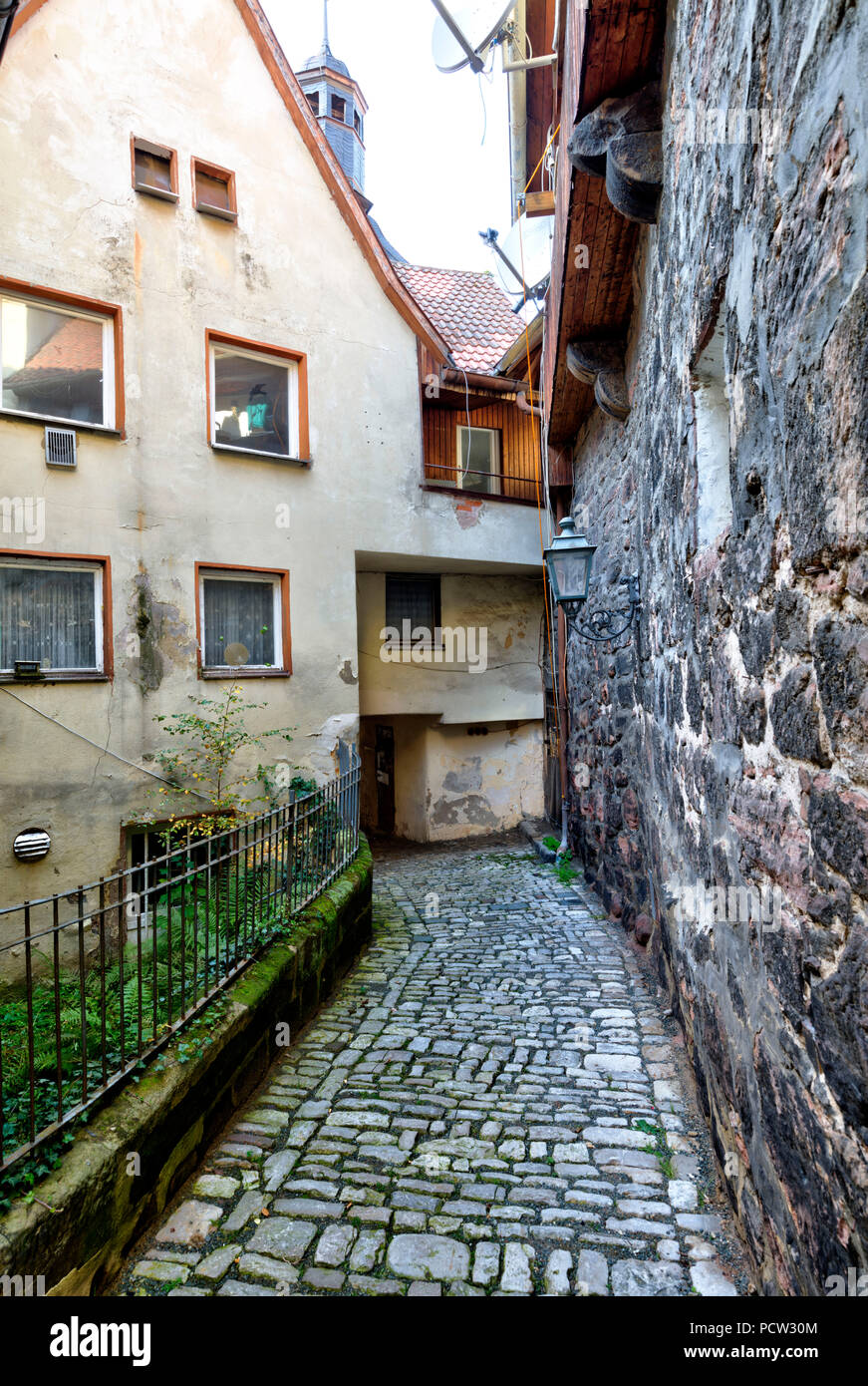 Facade, Alley, Old Town, Kulmbach, Upper Franconia, Bavaria, Germany ...