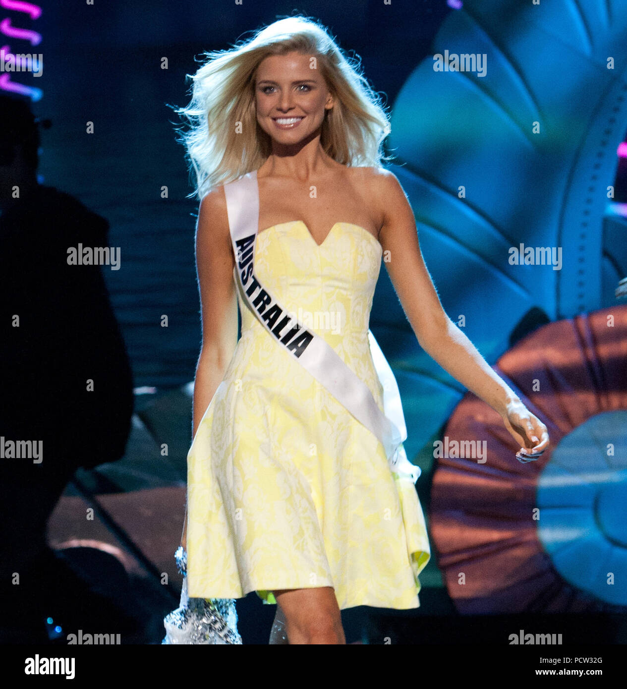 DORAL, FL - JANUARY 23: Tegan Martin, Miss Australia 2014, rehearses on ...