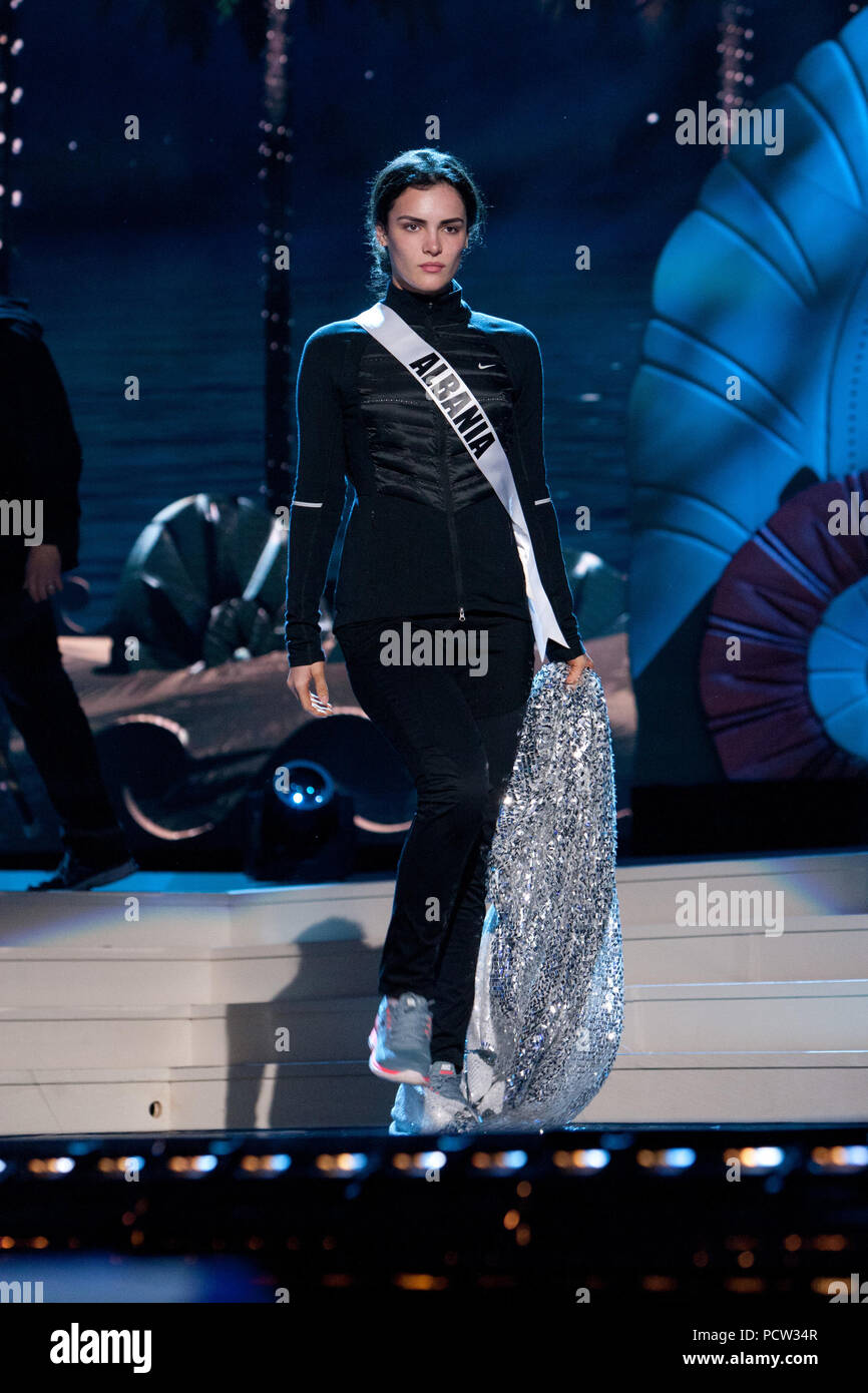 DORAL, FL - JANUARY 23: Zhaneta Byberi, Miss Albania 2014, rehearses on ...