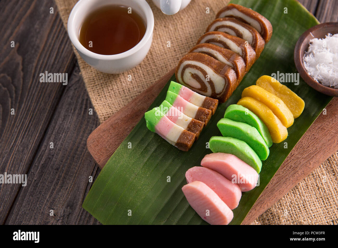 getuk. traditional Javanese dish made from cassava Stock Photo - Alamy