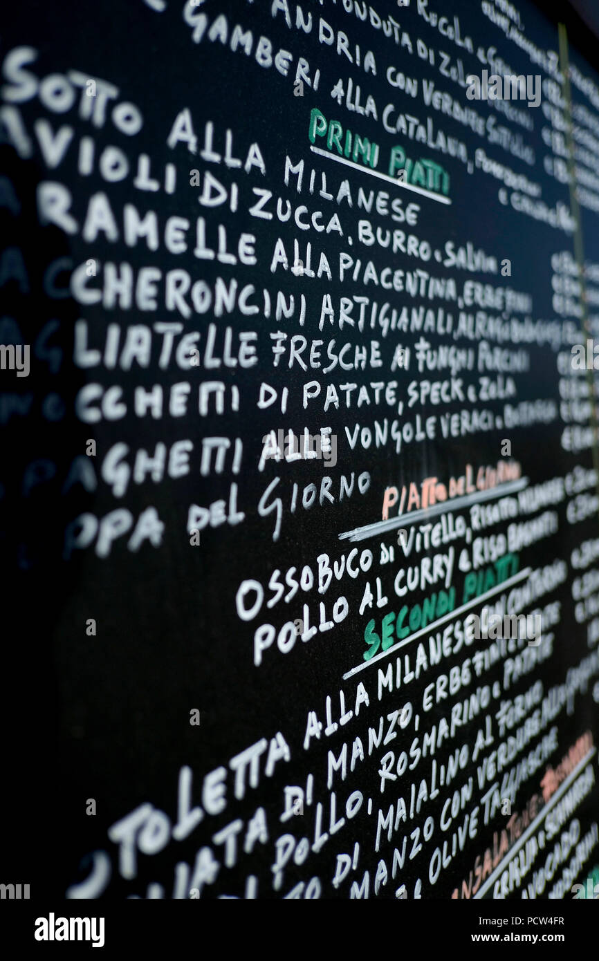 Italian restaurant menu table hi-res stock photography and images - Alamy