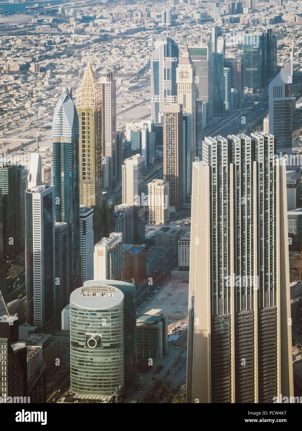 Beautiful top view of Dubai city in UAE. View from above Stock Photo ...