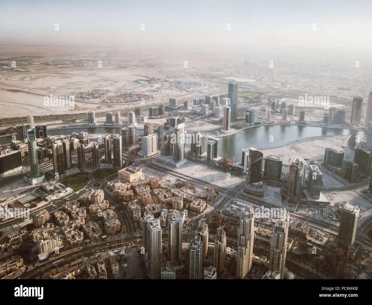 Beautiful view from the top of dubai skyline Burj Khalifa view from the ...