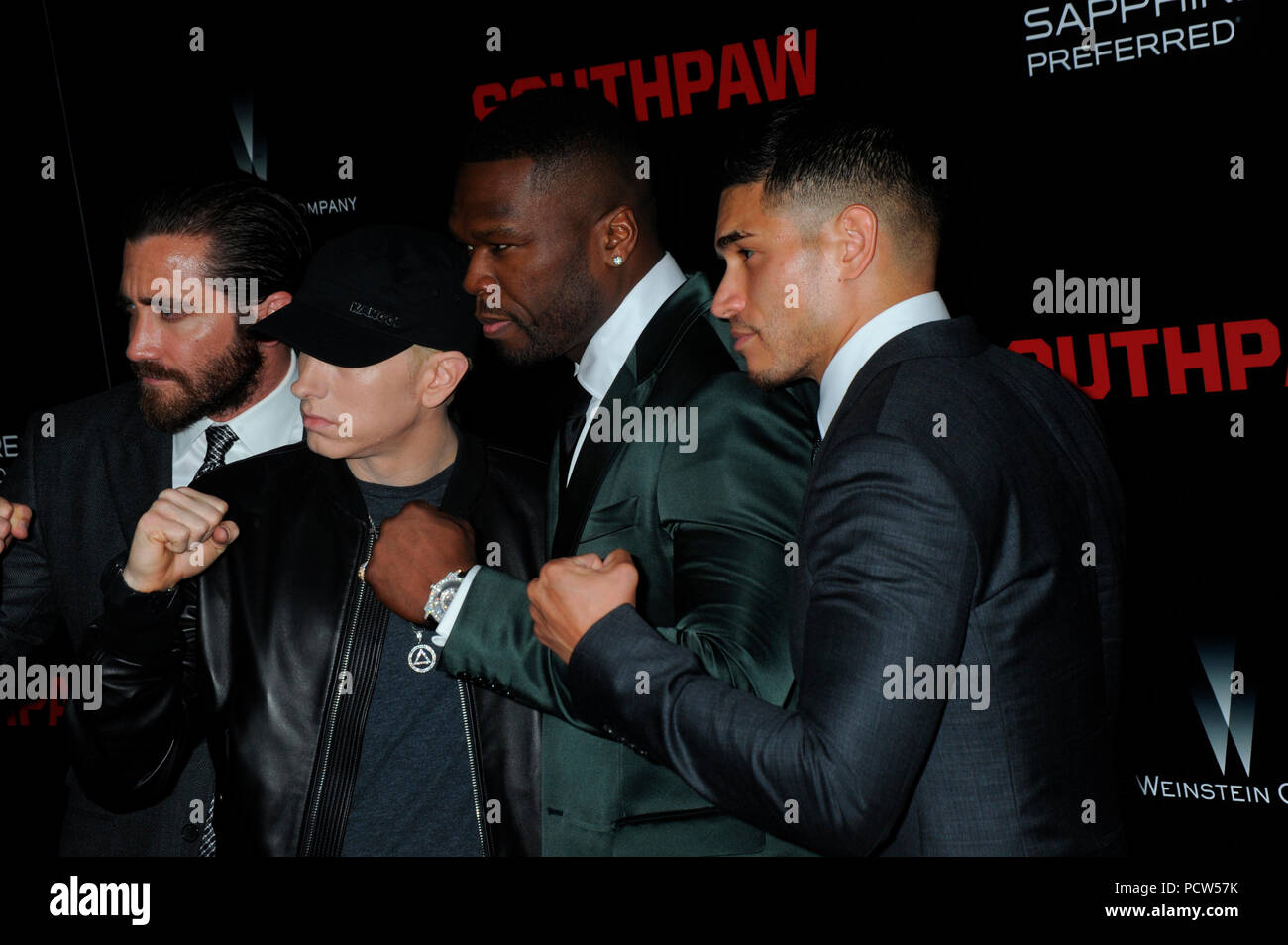 NEW YORK, NY - JULY 20: Eminem, 50 Cent attends the 'Southpaw' New York ...