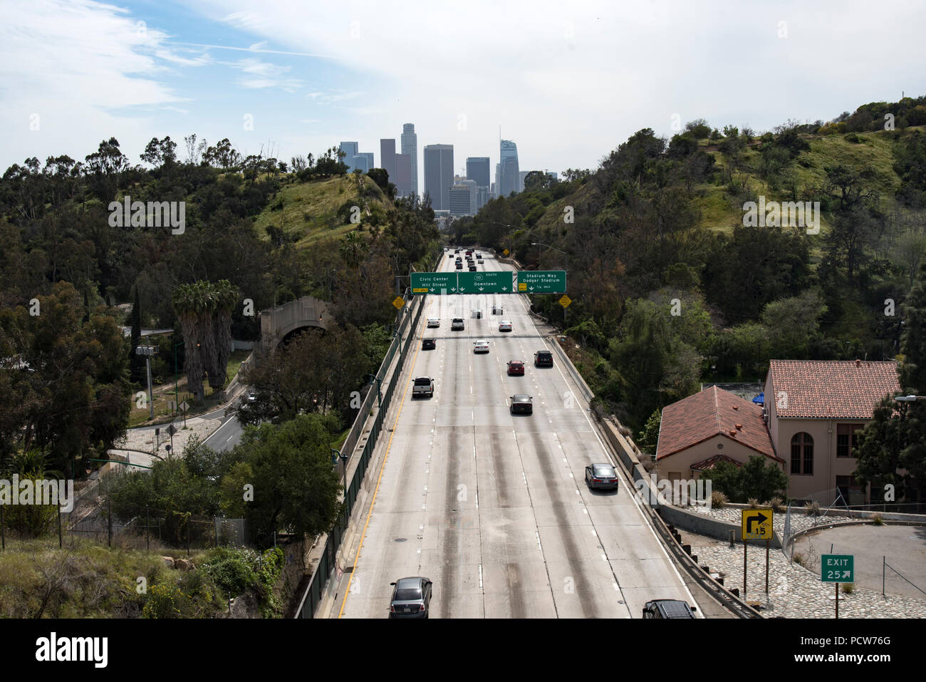 The 110 Freeway leading into downtown Los Angeles Stock Photo - Alamy