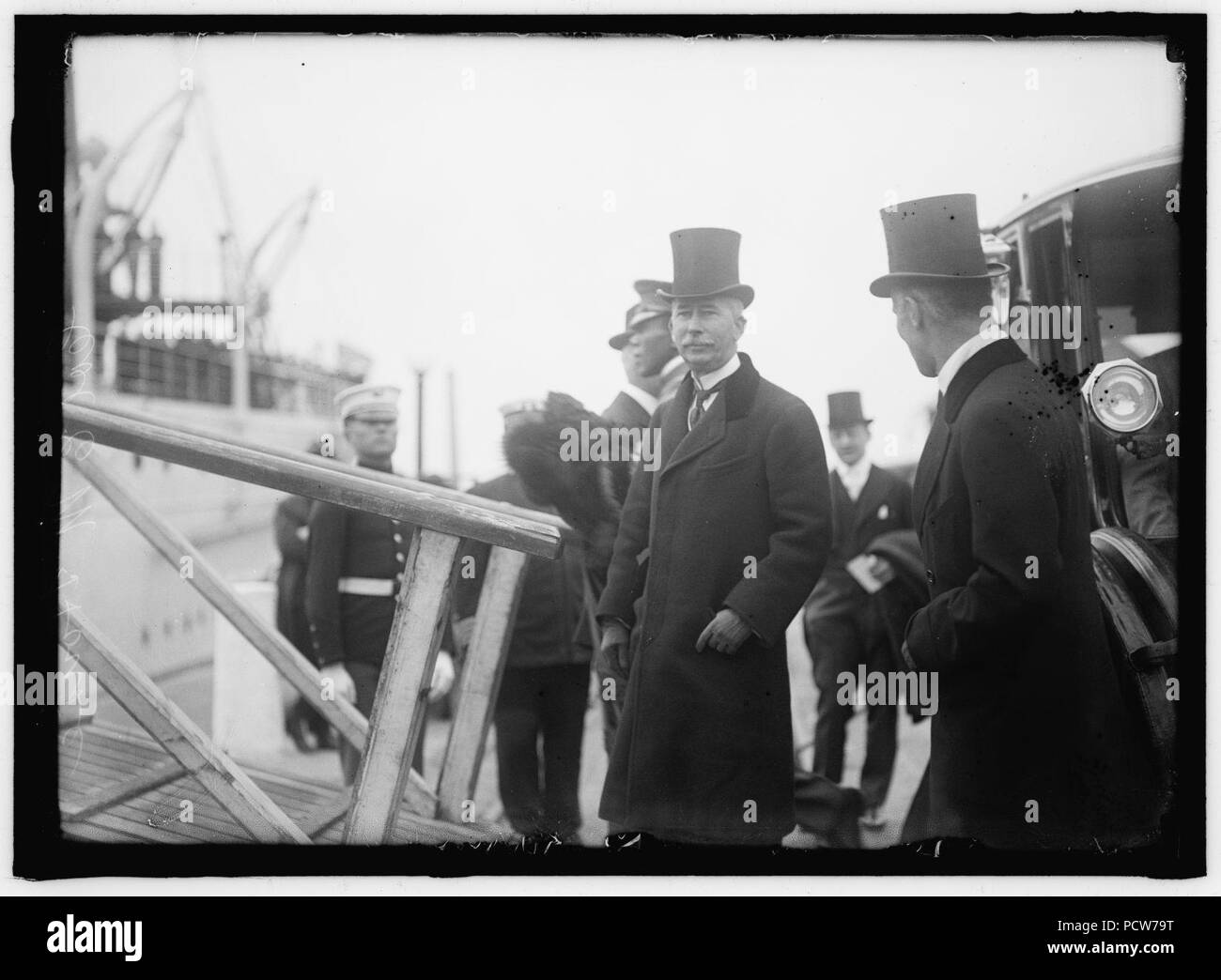 ALLIED COMMISSION TO U.S. BOARDING MAYFLOWER FOR TRIP TO MOUNT VERNON ...