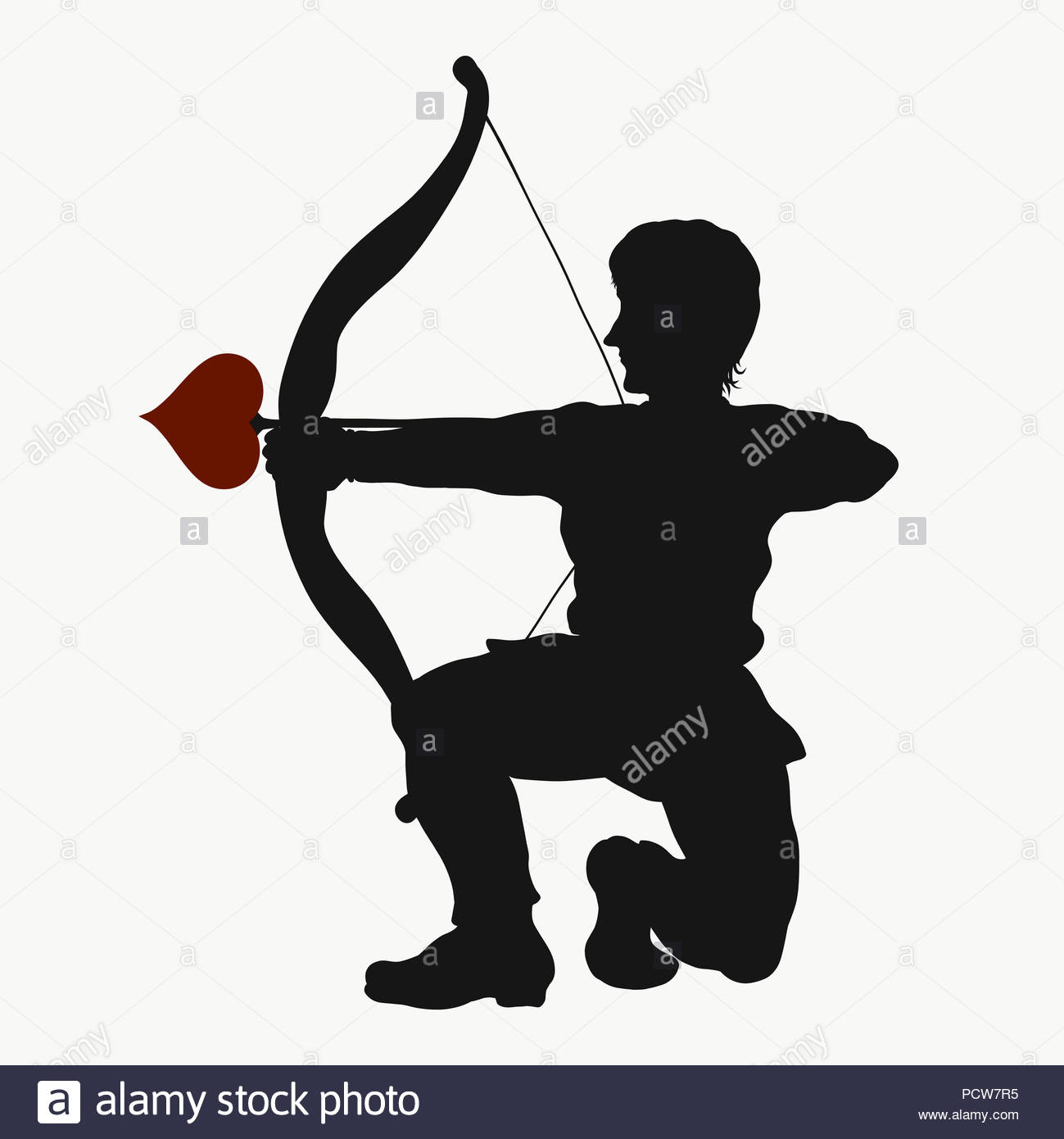Silhouette Of A Man Shooting An Arrow Stock Photos & Silhouette Of A ...