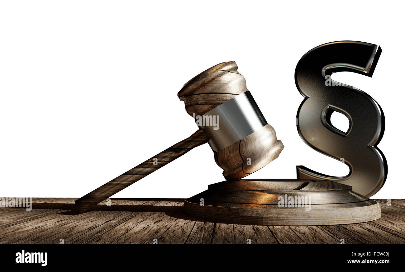 judge law gavel with paragraph 3d-illustration Stock Photo - Alamy