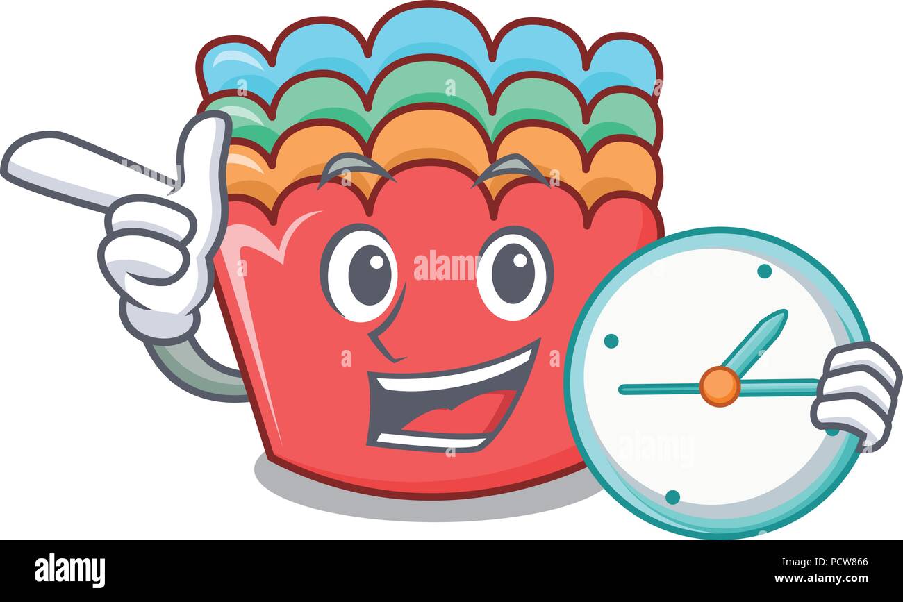 With clock baking molds character cartoon Stock Vector Image & Art - Alamy