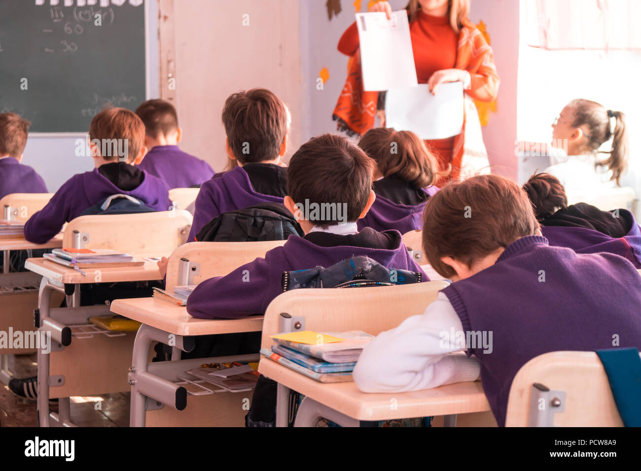 school children are participating actively in class. Education Stock ...