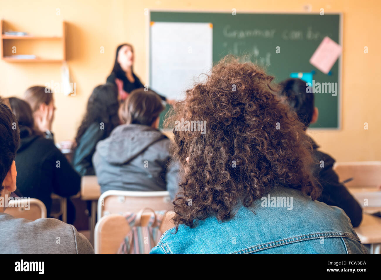 Teacher students classroom blurred hi-res stock photography and images ...