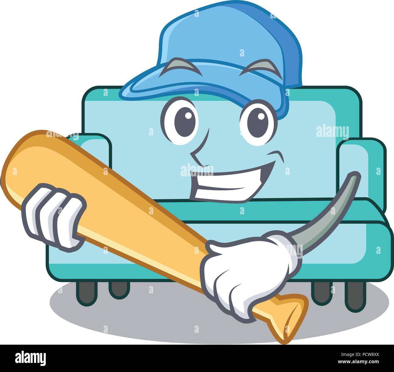Playing baseball sofa character cartoon style Stock Vector Image & Art ...