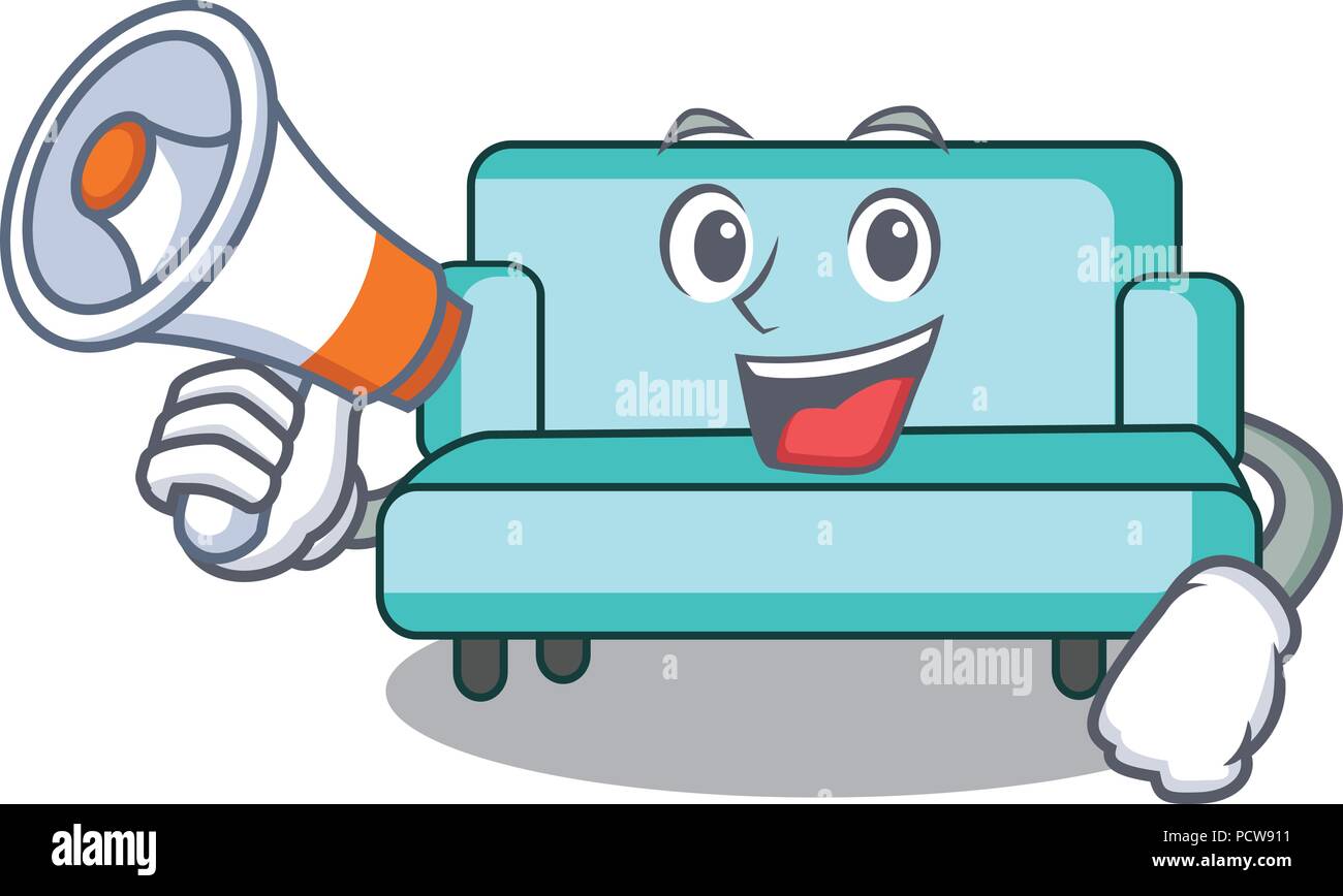 With megaphone sofa character cartoon style Stock Vector Image & Art ...