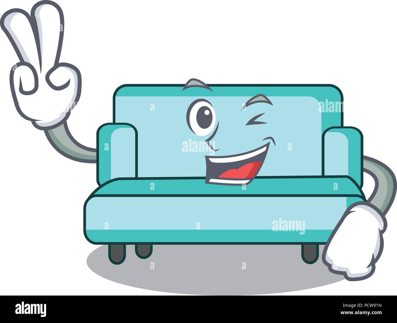 Two finger sofa character cartoon style Stock Vector Image & Art - Alamy