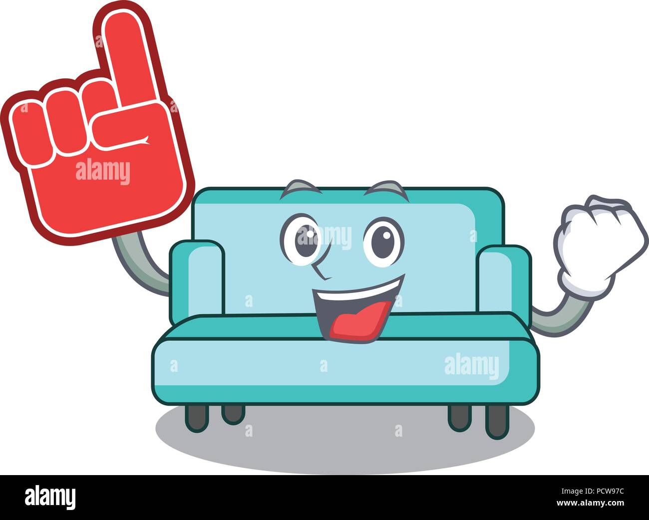 Foam finger sofa mascot cartoon style Stock Vector Image & Art - Alamy