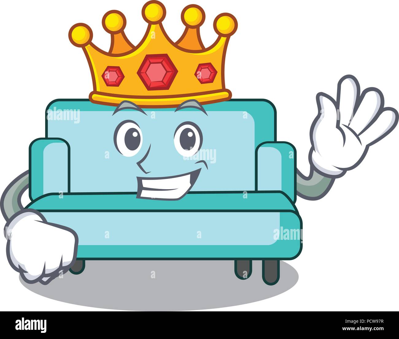 King sofa mascot cartoon style Stock Vector Image & Art - Alamy