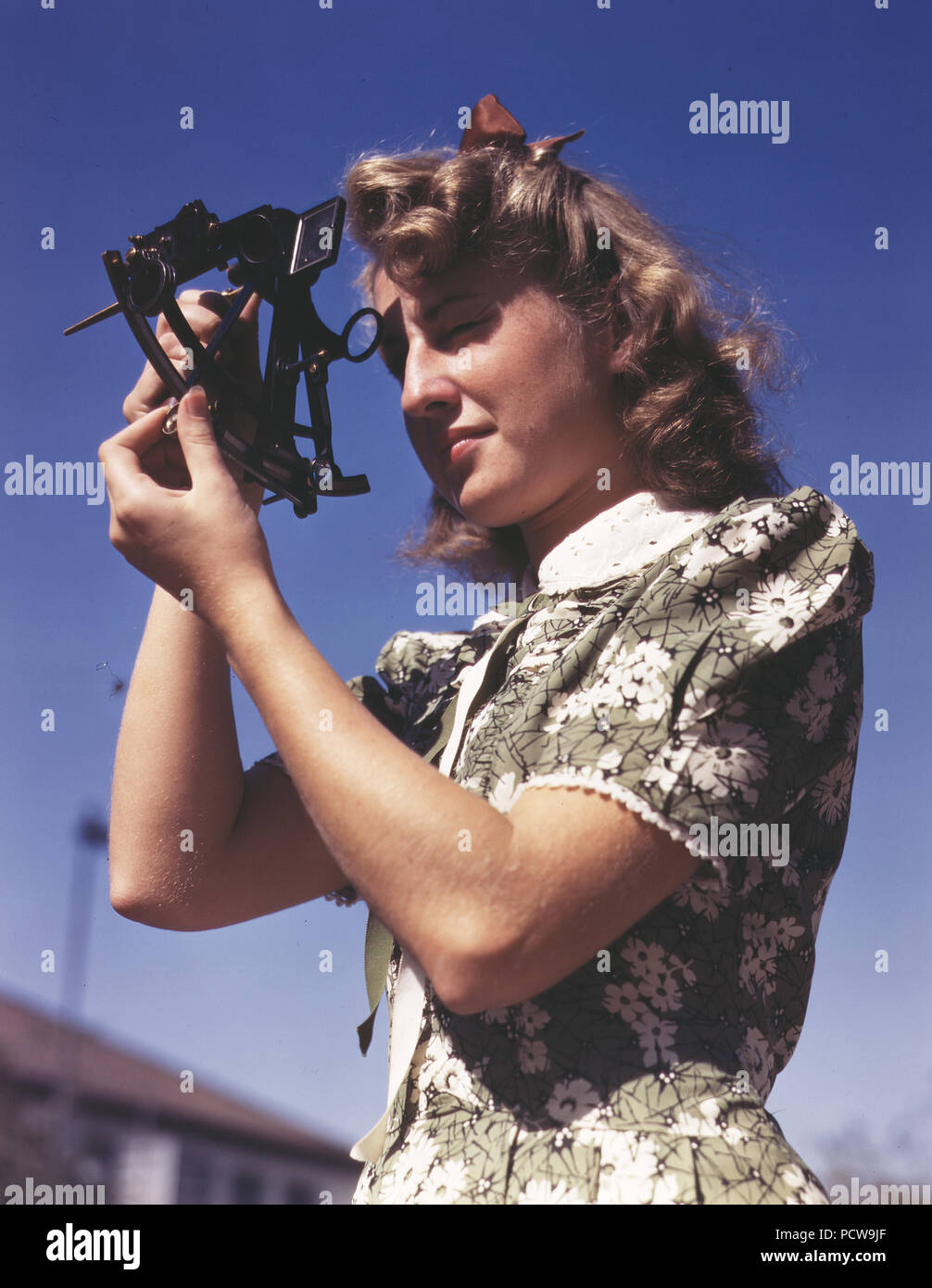 Woman learning sextant hi-res stock photography and images - Alamy