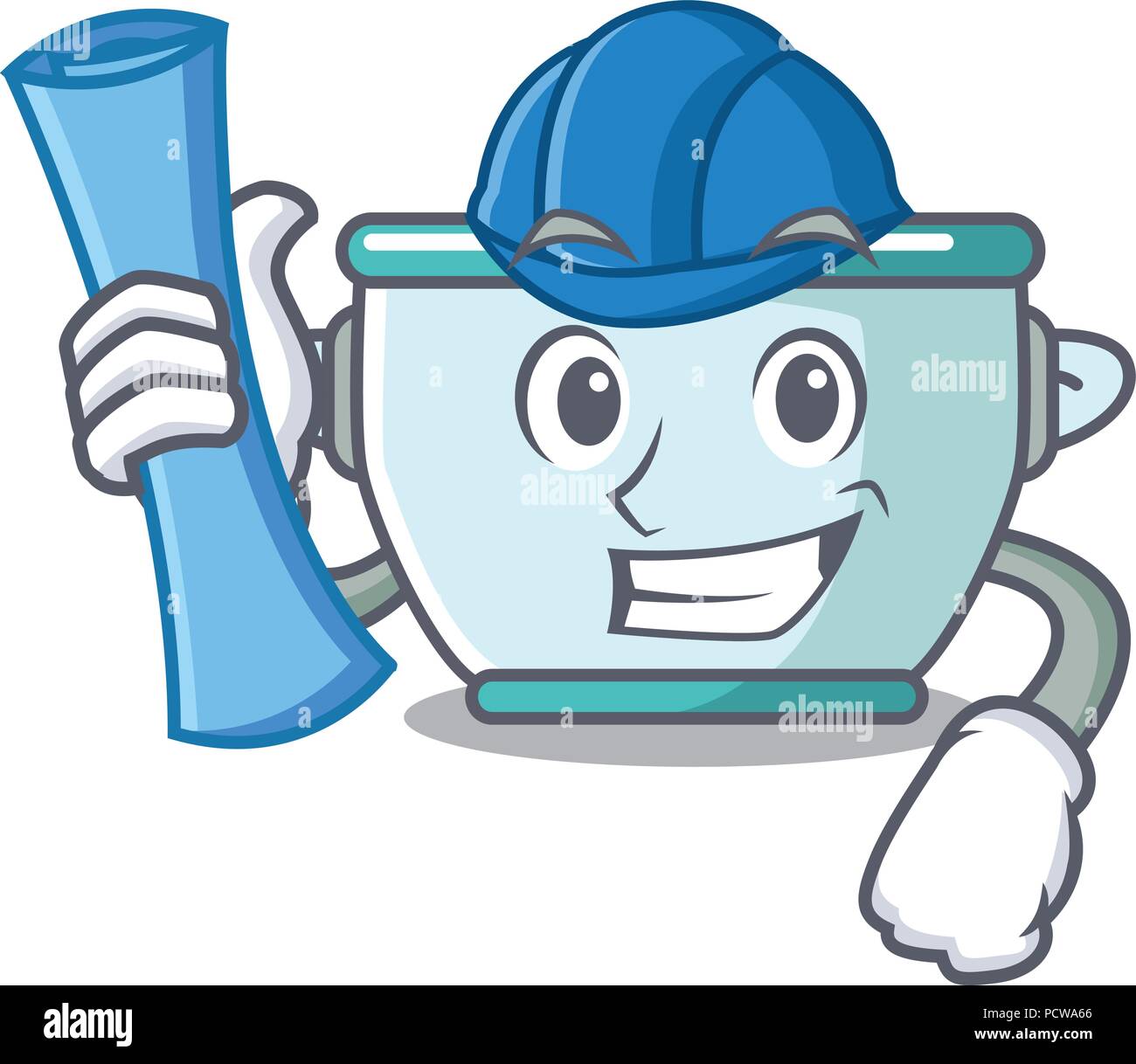 Architect steel pot character cartoon Stock Vector Image & Art - Alamy