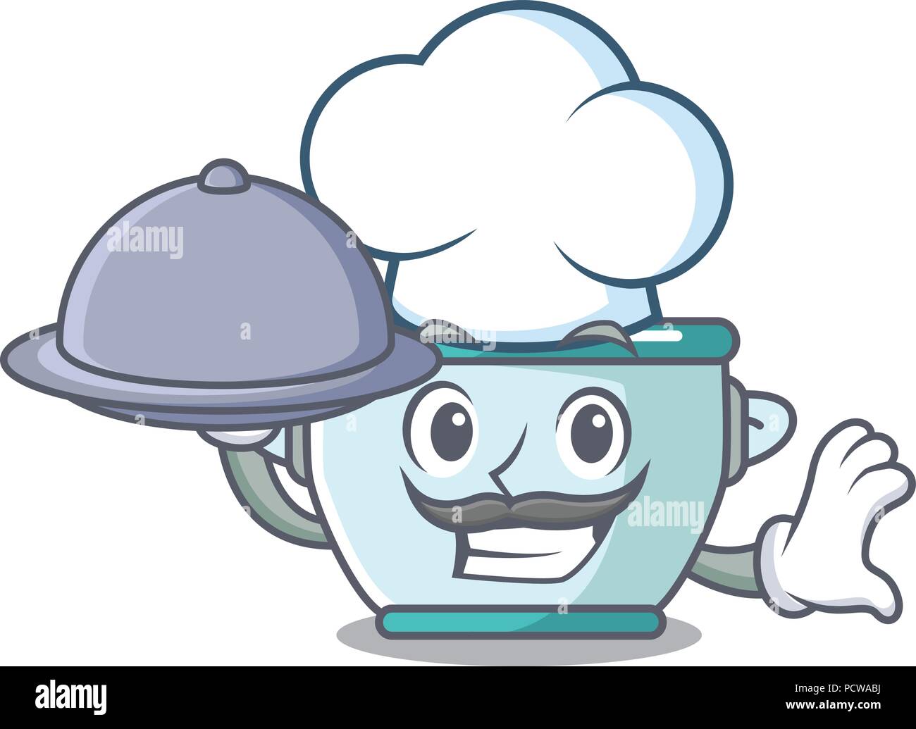 Chef with food steel pot mascot cartoon Stock Vector Image & Art - Alamy