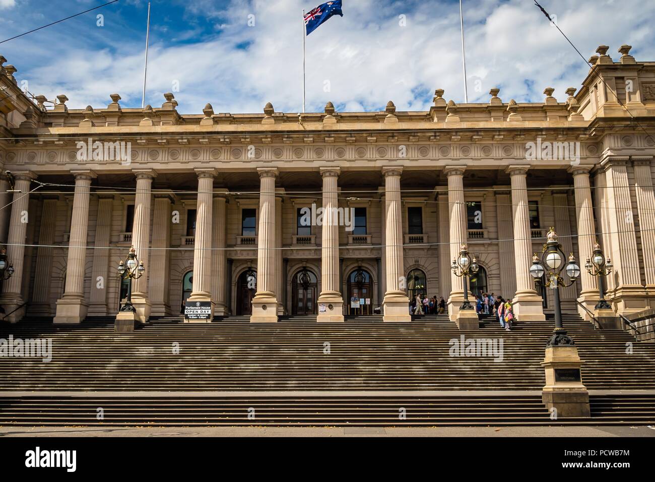 Melbourne Parliament House in Victoria, Australia, in the summer Stock ...